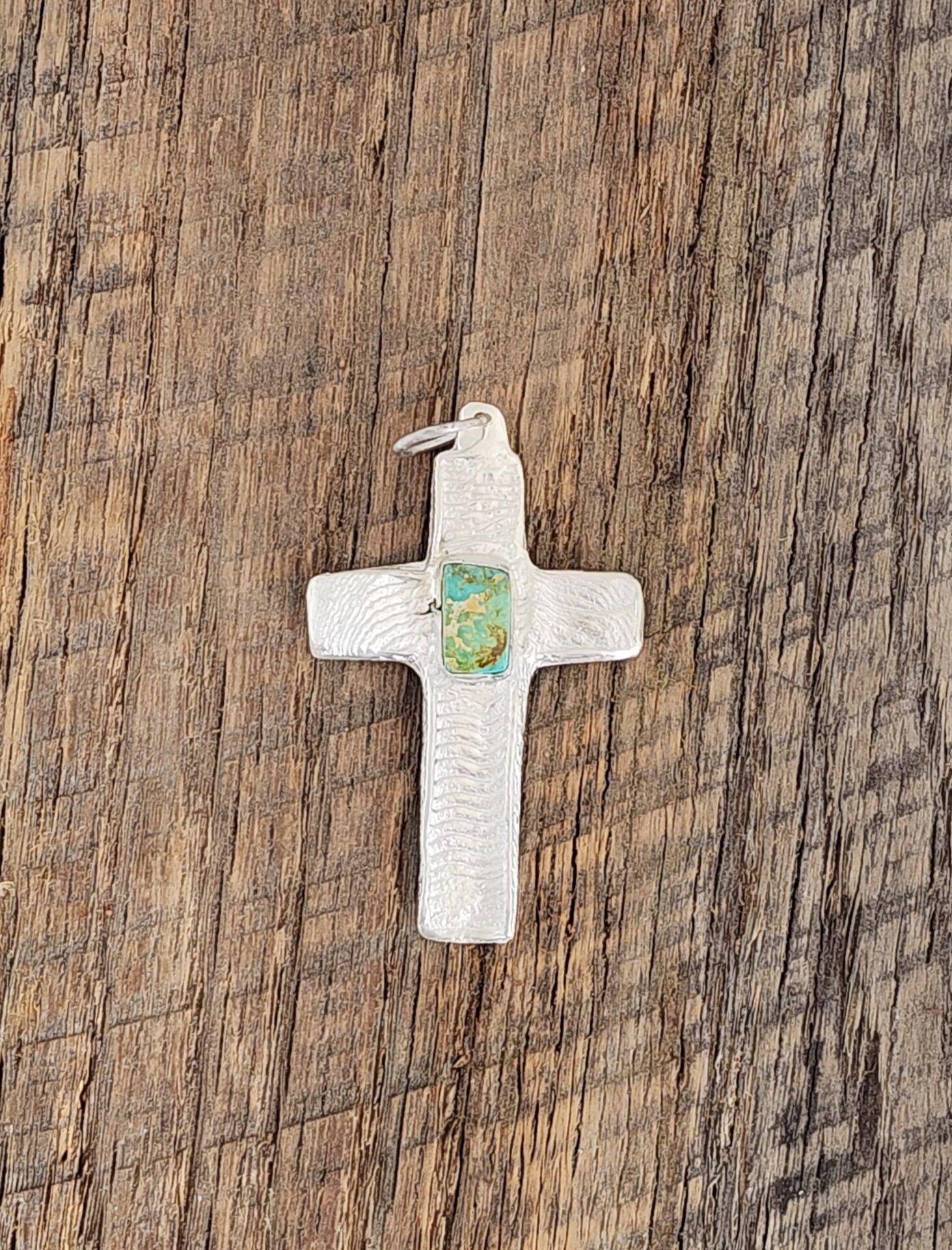 Cuttlefish Cast Cross Pendant with Royston Turquoise | The Red TeePee