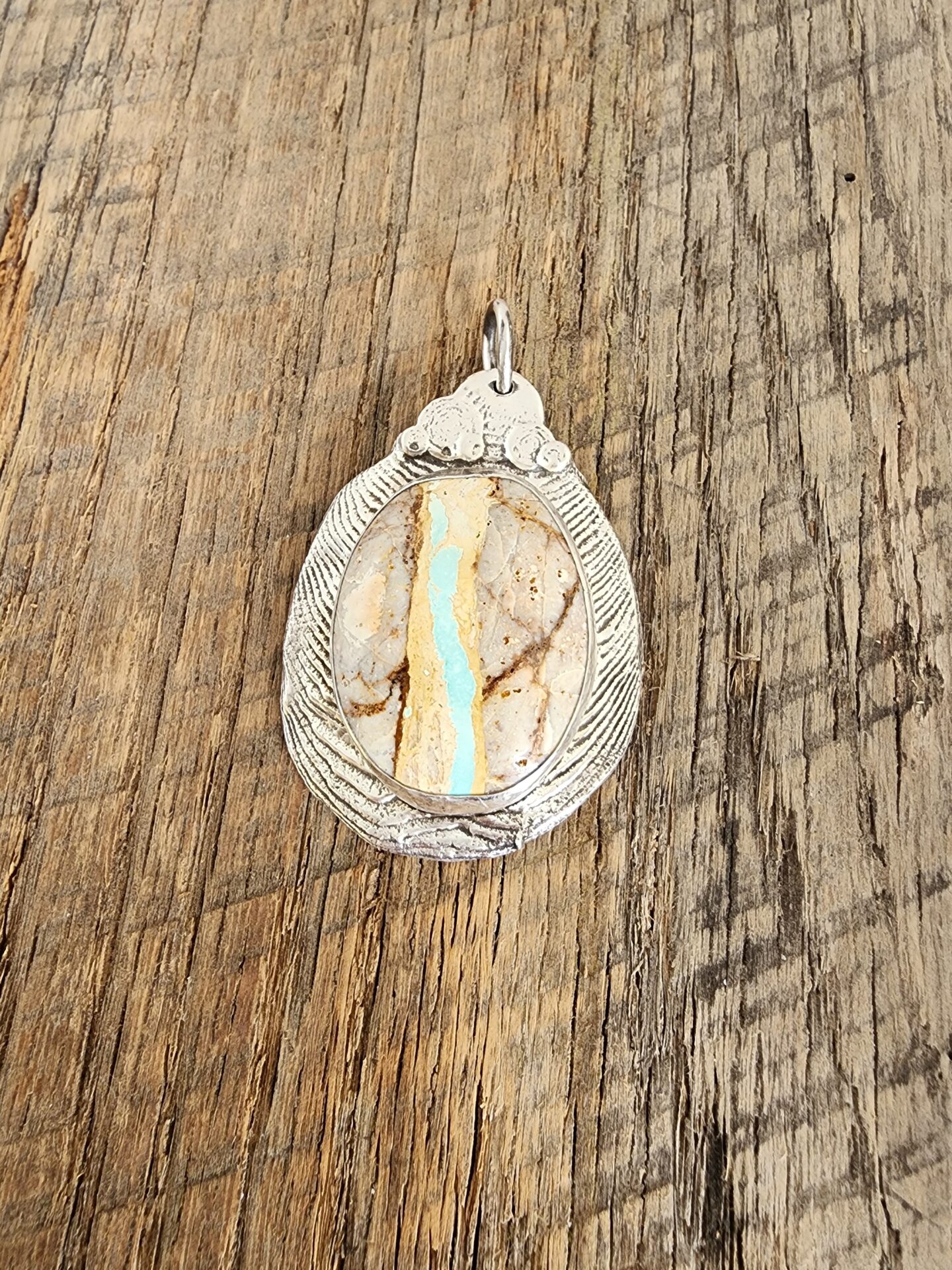 Cuttlefish Cast Pendant with Ribbon Royston Turquoise | The Red TeePee